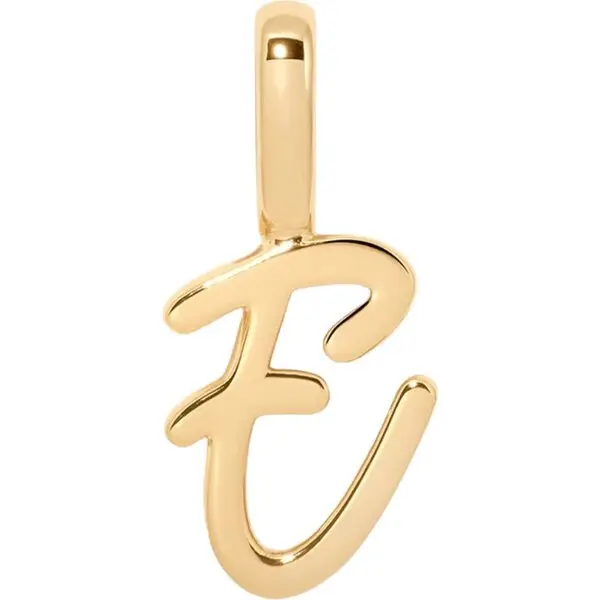MADE BY MARY Script Initial Charm In Gold Vermeil - Gold Vermeil Initial E