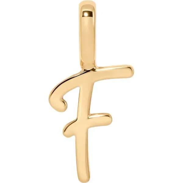 MADE BY MARY Script Initial Charm In Gold Vermeil - Gold Vermeil Initial F