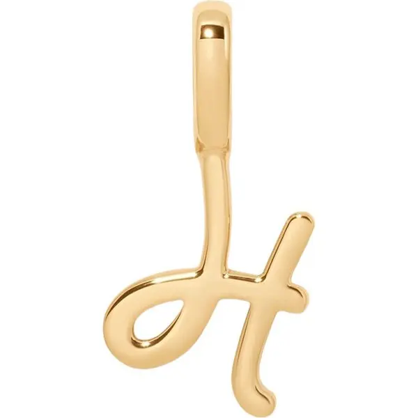 MADE BY MARY Script Initial Charm In Gold Vermeil - Gold Vermeil Initial H