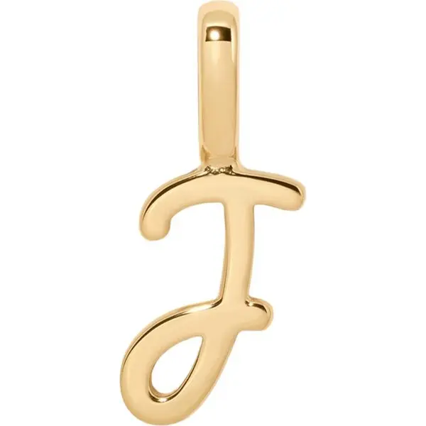 MADE BY MARY Script Initial Charm In Gold Vermeil - Gold Vermeil Initial J