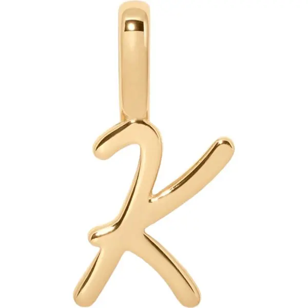 MADE BY MARY Script Initial Charm In Gold Vermeil - Gold Vermeil Initial K