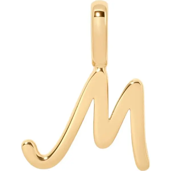 MADE BY MARY Script Initial Charm In Gold Vermeil - Gold Vermeil Initial M