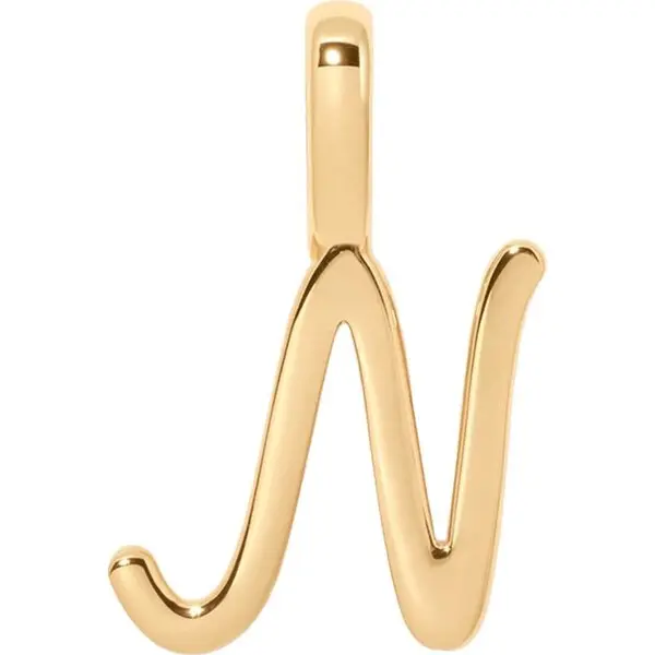 MADE BY MARY Script Initial Charm In Gold Vermeil - Gold Vermeil Initial N