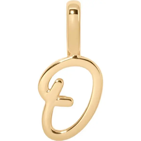MADE BY MARY Script Initial Charm In Gold Vermeil - Gold Vermeil Initial O
