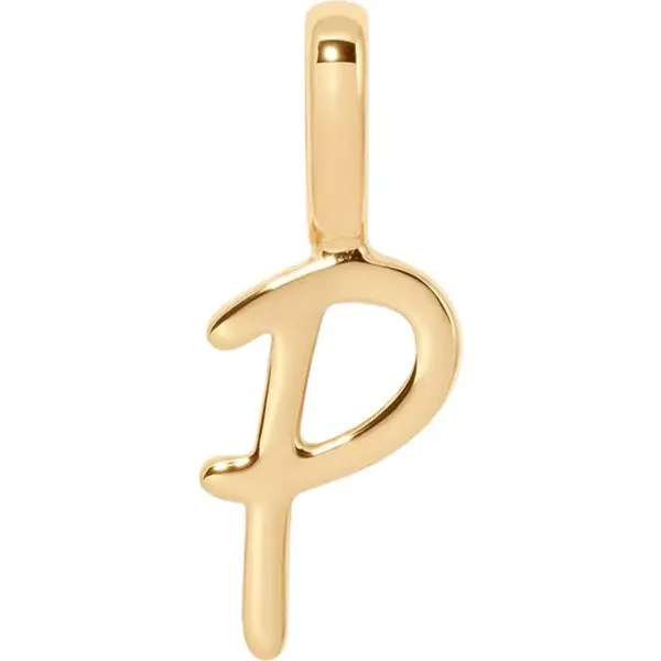 MADE BY MARY Script Initial Charm In Gold Vermeil - Gold Vermeil Initial P