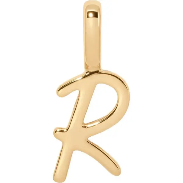 MADE BY MARY Script Initial Charm In Gold Vermeil - Gold Vermeil Initial R