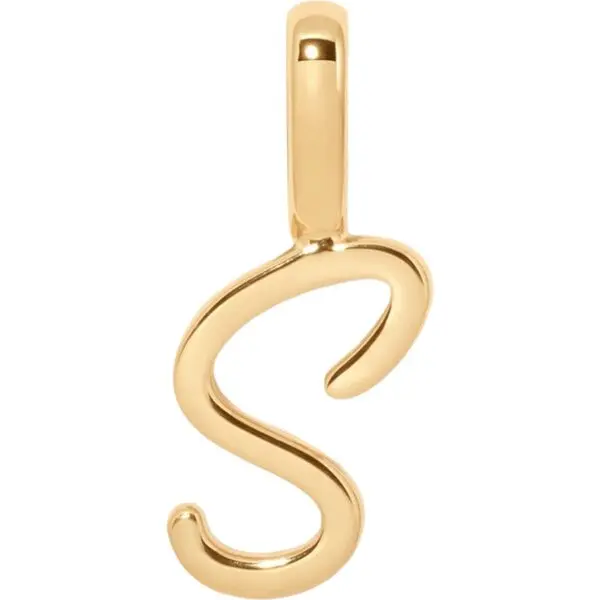 MADE BY MARY Script Initial Charm In Gold Vermeil - Gold Vermeil Initial S