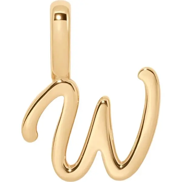 MADE BY MARY Script Initial Charm In Gold Vermeil - Gold Vermeil Initial W