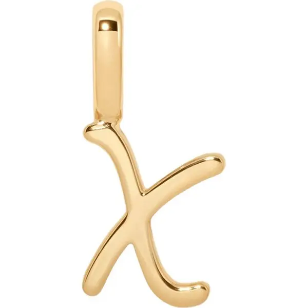 MADE BY MARY Script Initial Charm In Gold Vermeil - Gold Vermeil Initial X