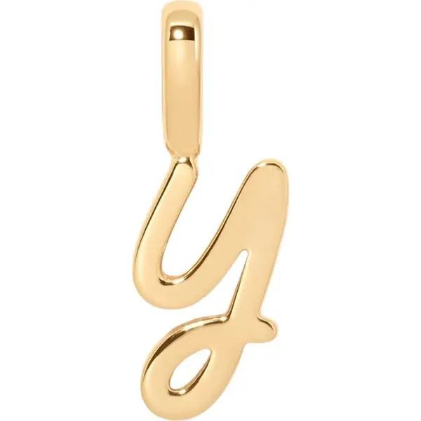 MADE BY MARY Script Initial Charm In Gold Vermeil - Gold Vermeil Initial Y