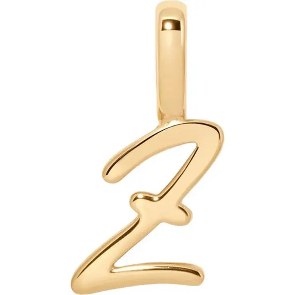 MADE BY MARY Script Initial Charm In Gold Vermeil - Gold Vermeil Initial Z
