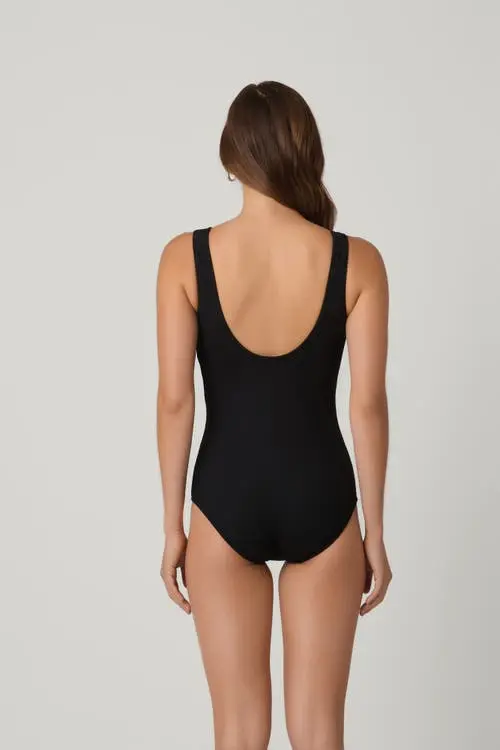 Shoshanna Stripe Texture Lace-up One-piece