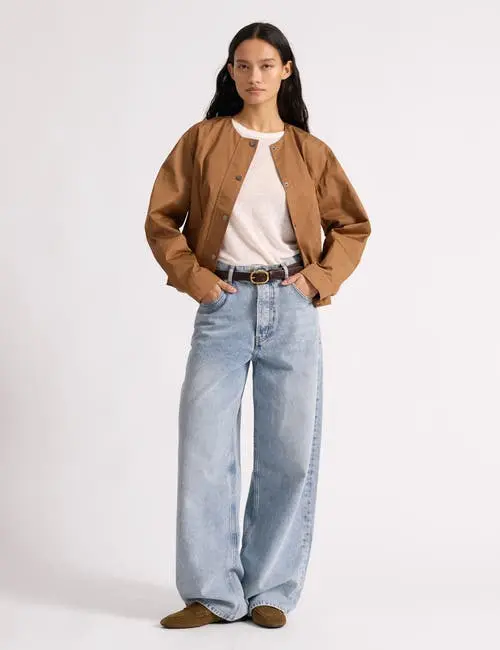 ALBARAY Pleat Hem Bomber Jacket
