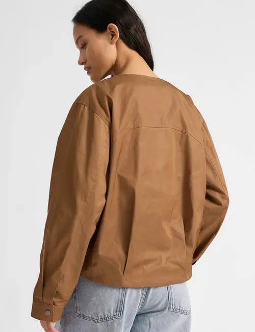 ALBARAY Pleat Hem Bomber Jacket