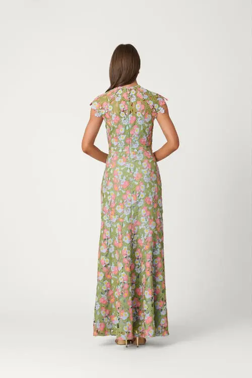 Shoshanna Georgica Garden Lace Raven Gown - Garden Multi