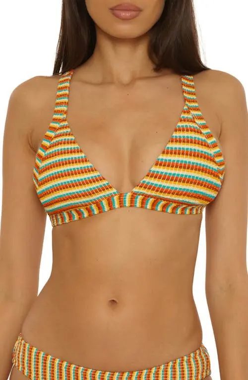 Lucky Brand Seersucker Bikini Top - Red Multi
