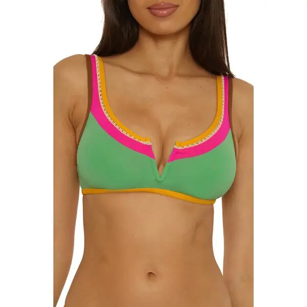 Lucky Brand Pom Trim Bikini Top - Sea Grass