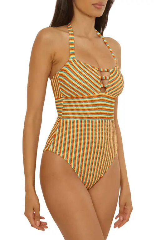 Lucky Brand Seersucker One-piece Swimsuit