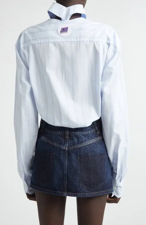 JEAN PAUL GAULTIER Pinstripe Button-up Shirt With Floating Collar
