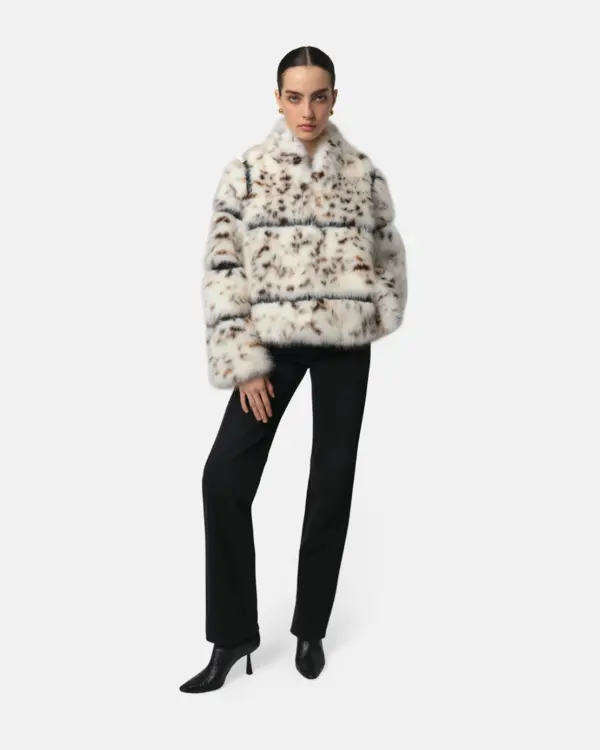 Apparis Sai Snow Leopard Coat - Blanc Multi