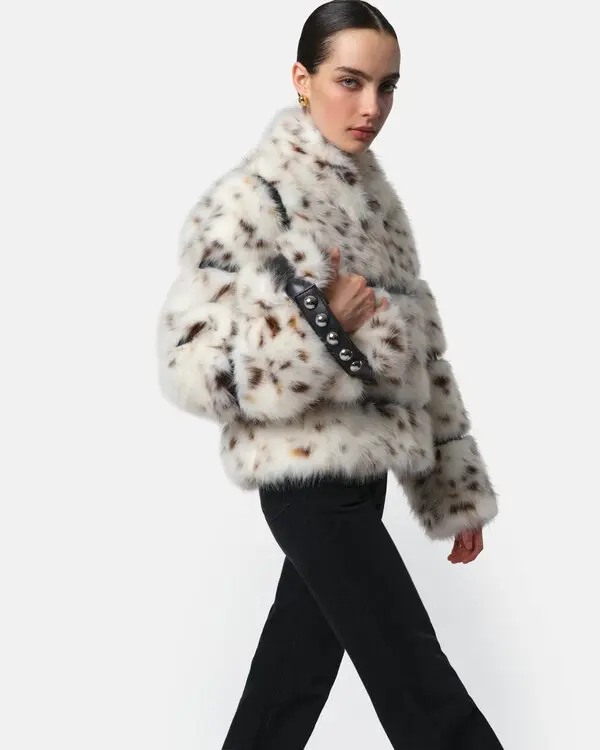 Apparis Sai Snow Leopard Coat - Blanc Multi