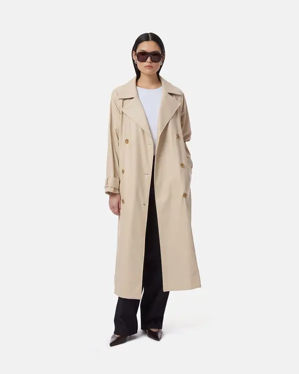 Apparis Lana Sans Leather Trench Coat - Latte