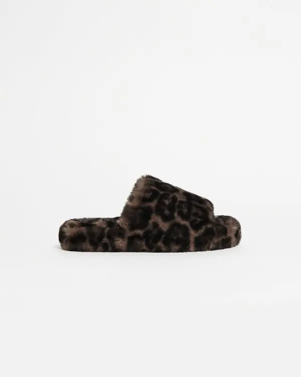 Apparis Pluche™ Dillon Slide - Dark Leopard