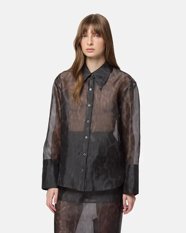 Apparis Tyra Organza Leopard Shirt - Dark Leopard