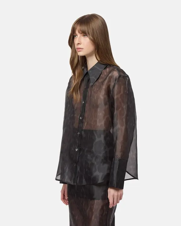 Apparis Tyra Organza Leopard Shirt - Dark Leopard