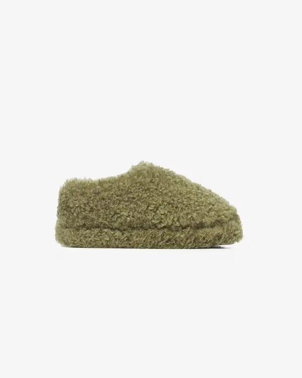 Apparis Misha Bouclette Slipper - Khaki