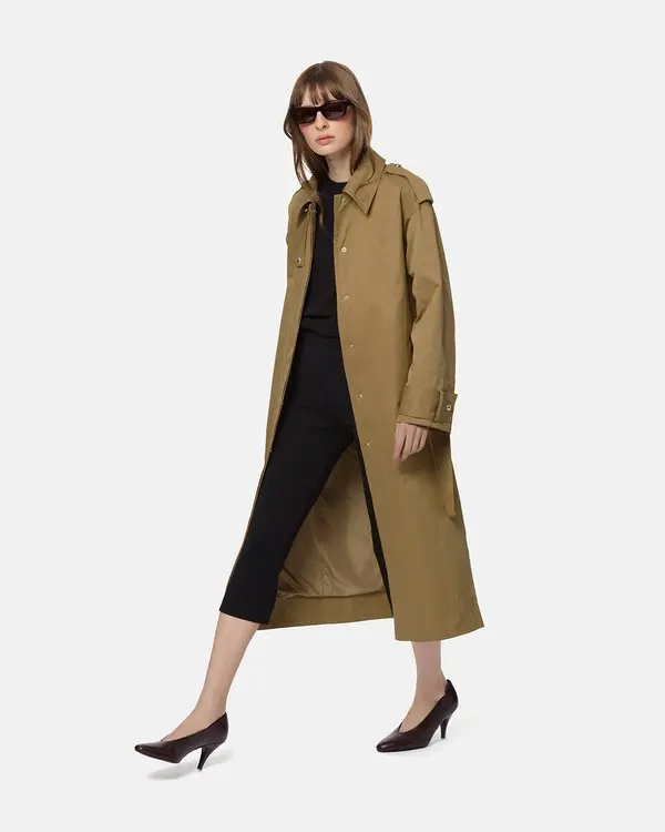 Apparis Joan Long Trench Coat - Olive