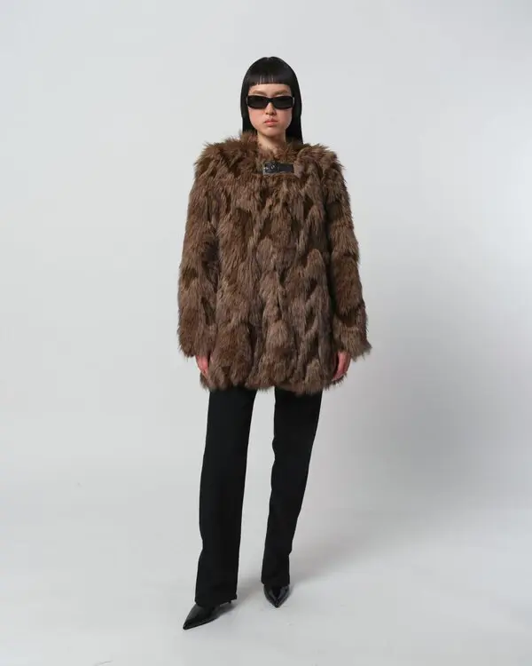 Apparis Petra Patchwork Faux Fur Coat