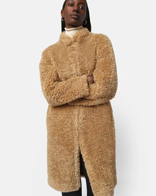 Apparis Jude Bouclette Overcoat - Camel
