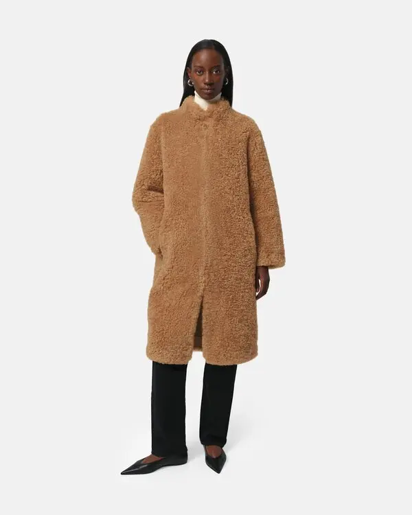 Apparis Jude Bouclette Overcoat - Camel