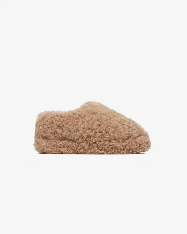 Apparis Misha Bouclette Slipper - Camel