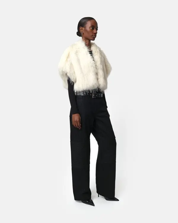 Apparis Devin Faux Fur Shrug - Ivory