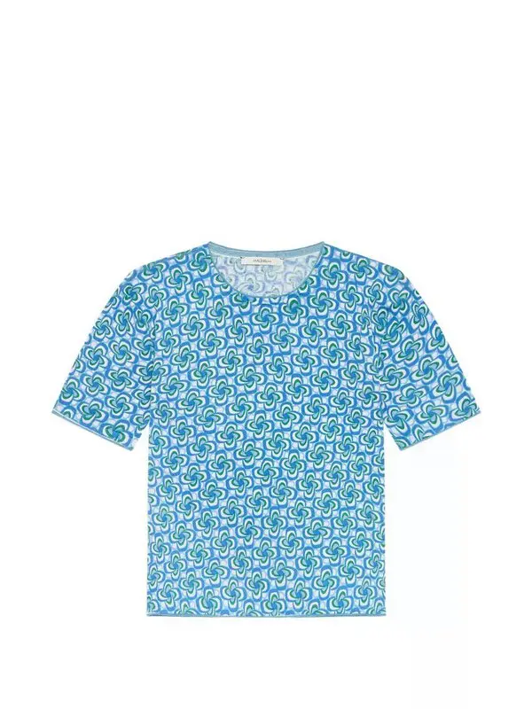 Malìparmi Printed Round-neck T-shirt - Blue