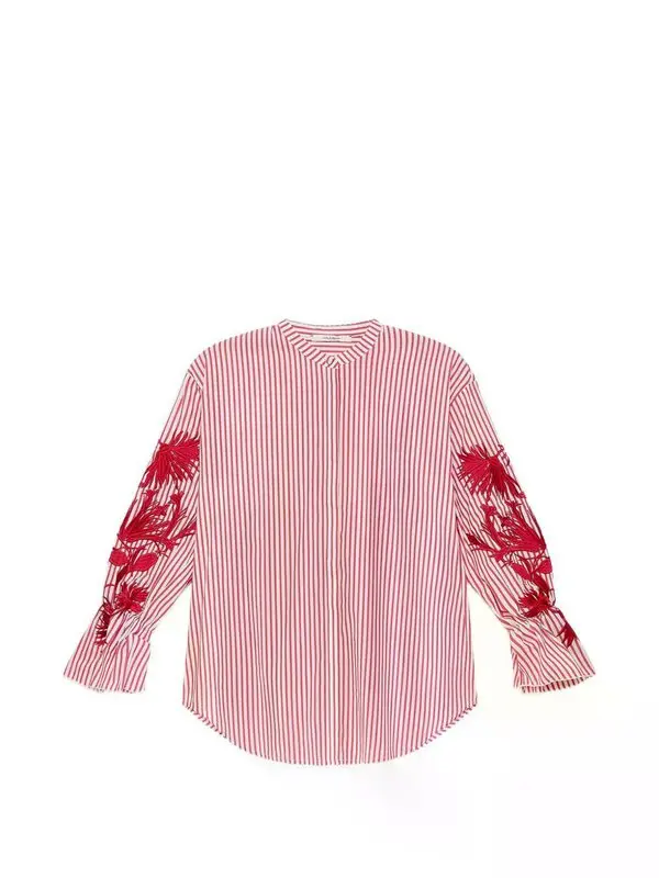 Malìparmi Striped Embroidered Shirt - Red