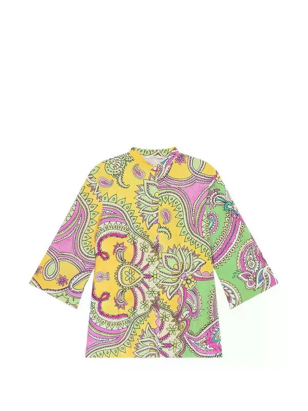 Malìparmi Guru-collar Paisley-print Shirt - Yellow
