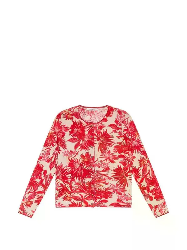 Malìparmi Printed Crew-neck Cardigan