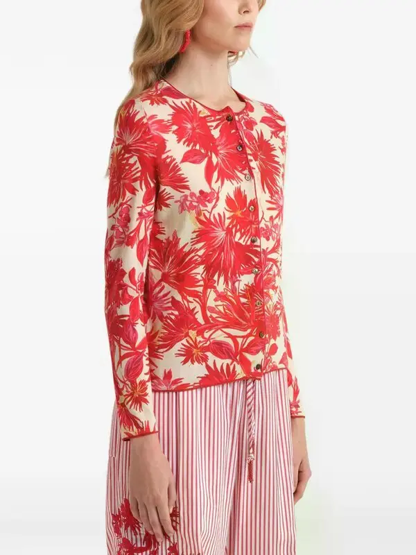 Malìparmi Printed Crew-neck Cardigan