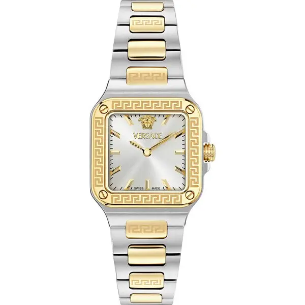 Versace Greca Edge Two-tone Bracelet Watch - Silver/two Tone