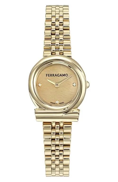 FERRAGAMO Gancini Twisted Goldtone Bracelet Watch - Yellow Gold