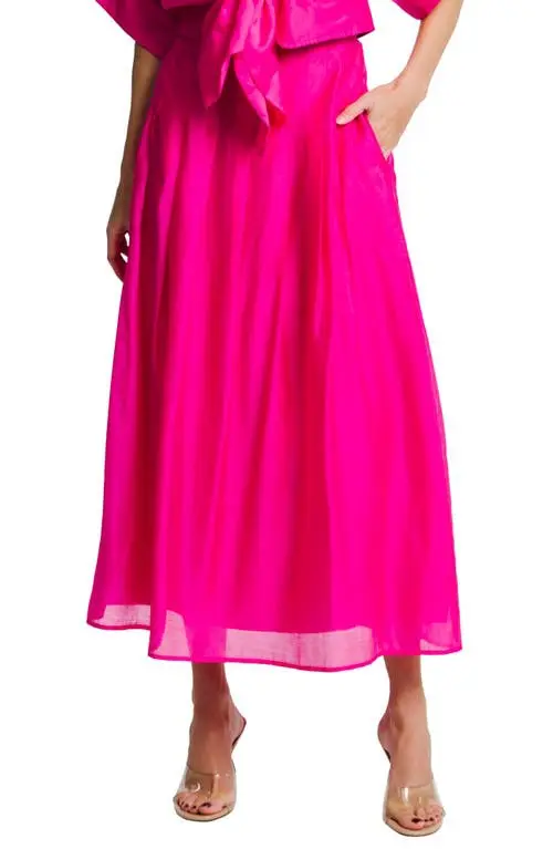 CIEBON A-line Midi Skirt - Pink