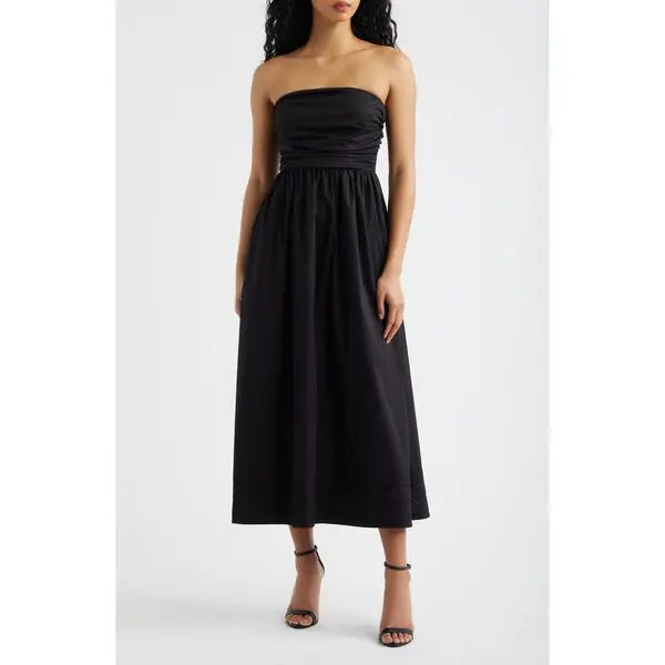 Lulus Strapless Cotton-blend Midi Dress