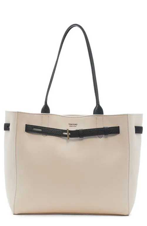 TOM FORD Audrey Canvas Tote - Ecru/black