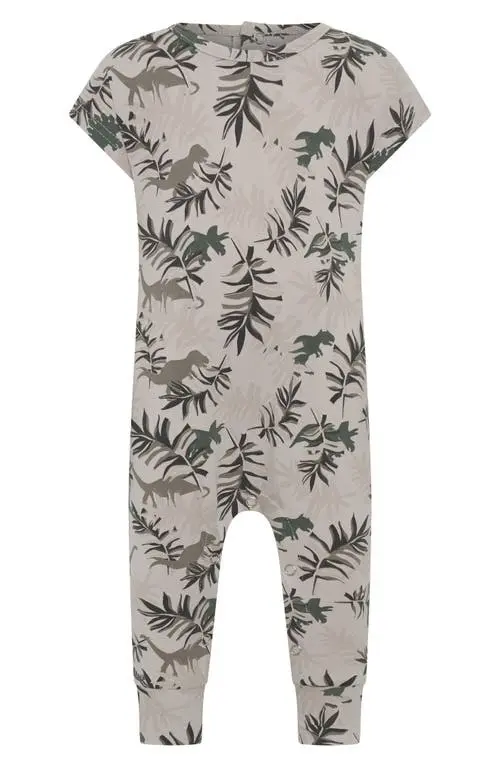 TINY TRIBE Dino Park Stretch Cotton Romper - Beige Multi