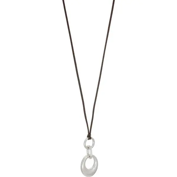MARLYN SCHIFF Harlow Suede Cord Pendant Necklace - Silver