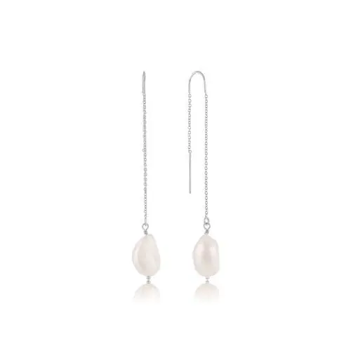 SET & STONES Sabina Pearl Threader Earrings - Gold/white