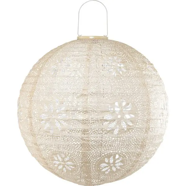 ALLSOP HOME & GARDEN Stella Luxe Globe Boho Led Lantern - Pearl